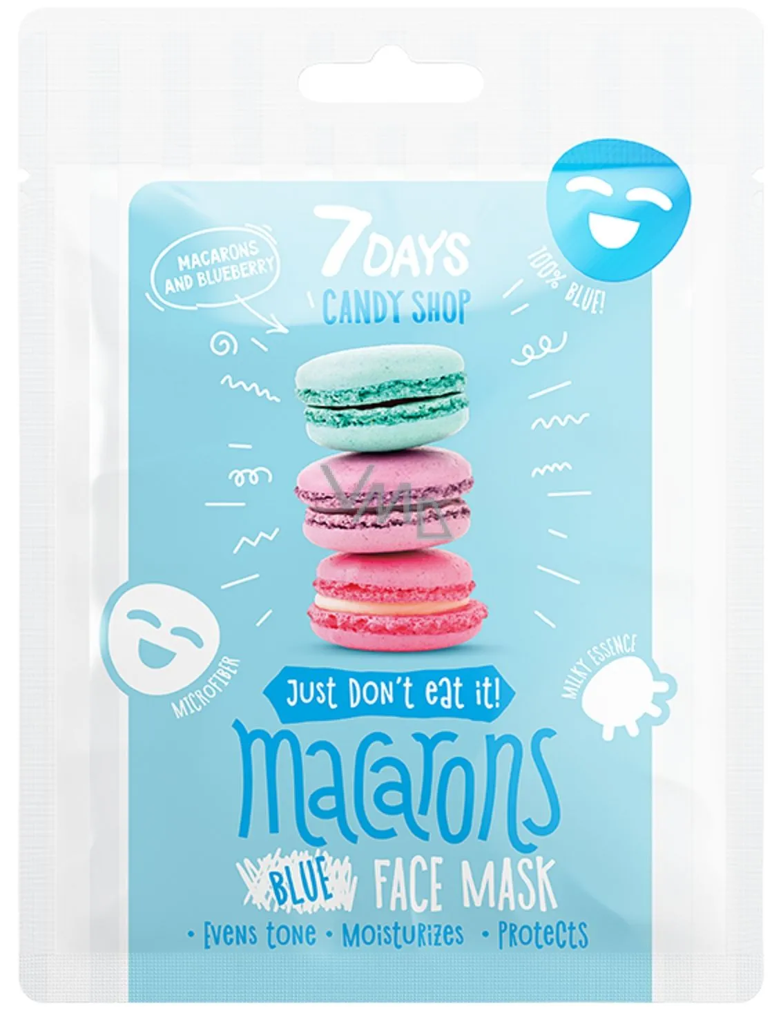 7DAYS Candy Shop Macarons Blue Face Mask Macarons&Blueberry (25g) - MyLook